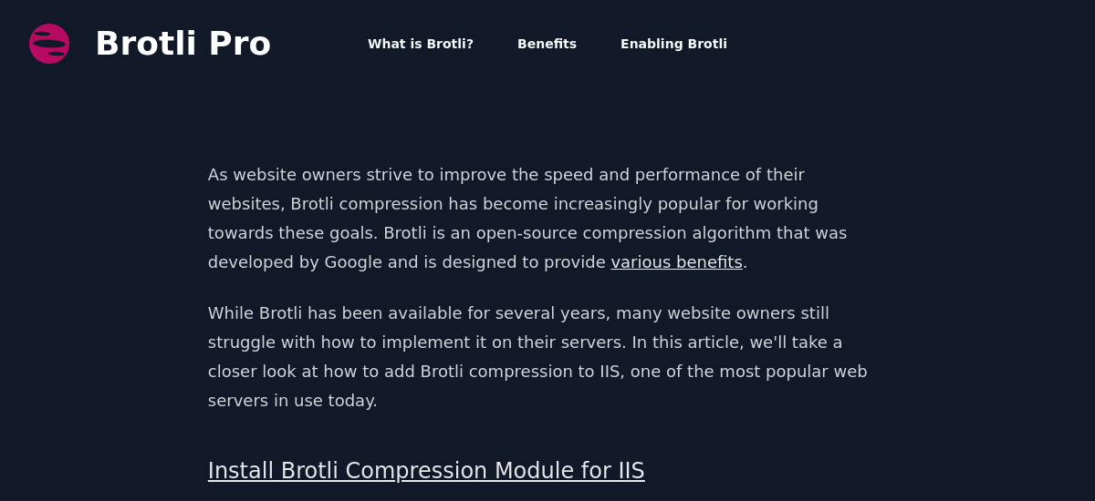 Iis | Brotli.Pro Iis | Brotli.Pro