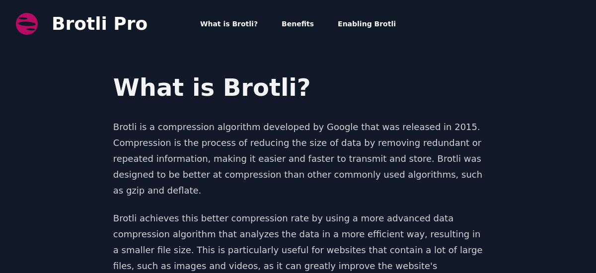 What is Brotli Compression? An Introduction | Brotli.Pro